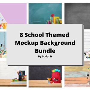 School Themed Background Mockup Bundle Product Backgrounds for Teacher ...