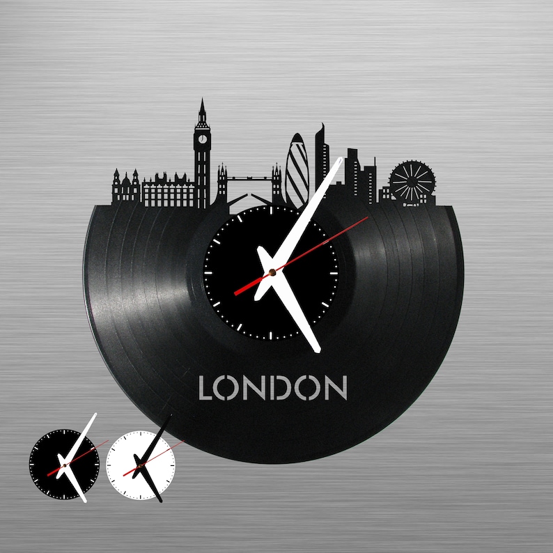 London / Skyline Silhouette Vinyl Clock Laser Cut Record - Etsy