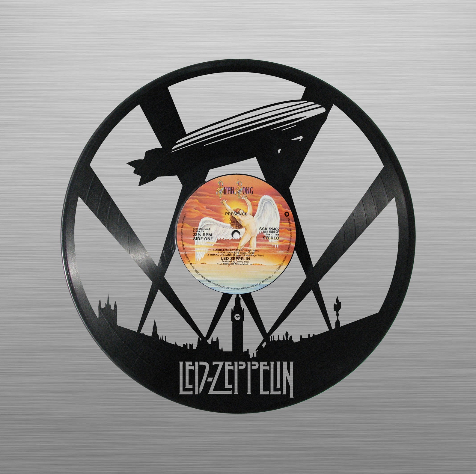 Led Zeppelin - Laser Cut - Carved Vinyl Record Art - Music Gift for ...