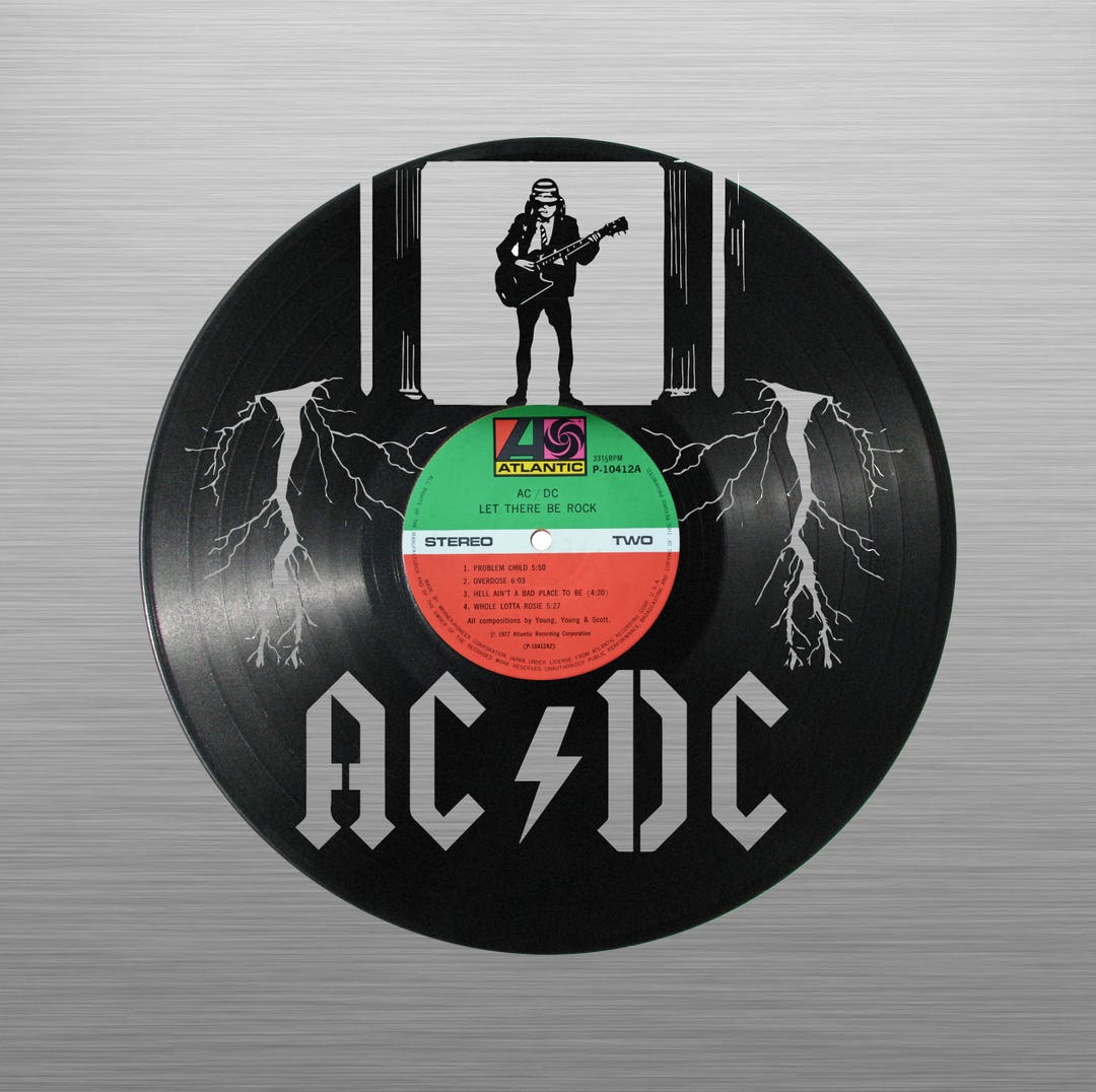 AC DC - Carved Vinyl Record Art for Special Occasions: Birthday ...