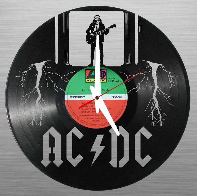 AC DC - Vinyl Clock Carved, Laser Cut Record Art, Music Gift for ...