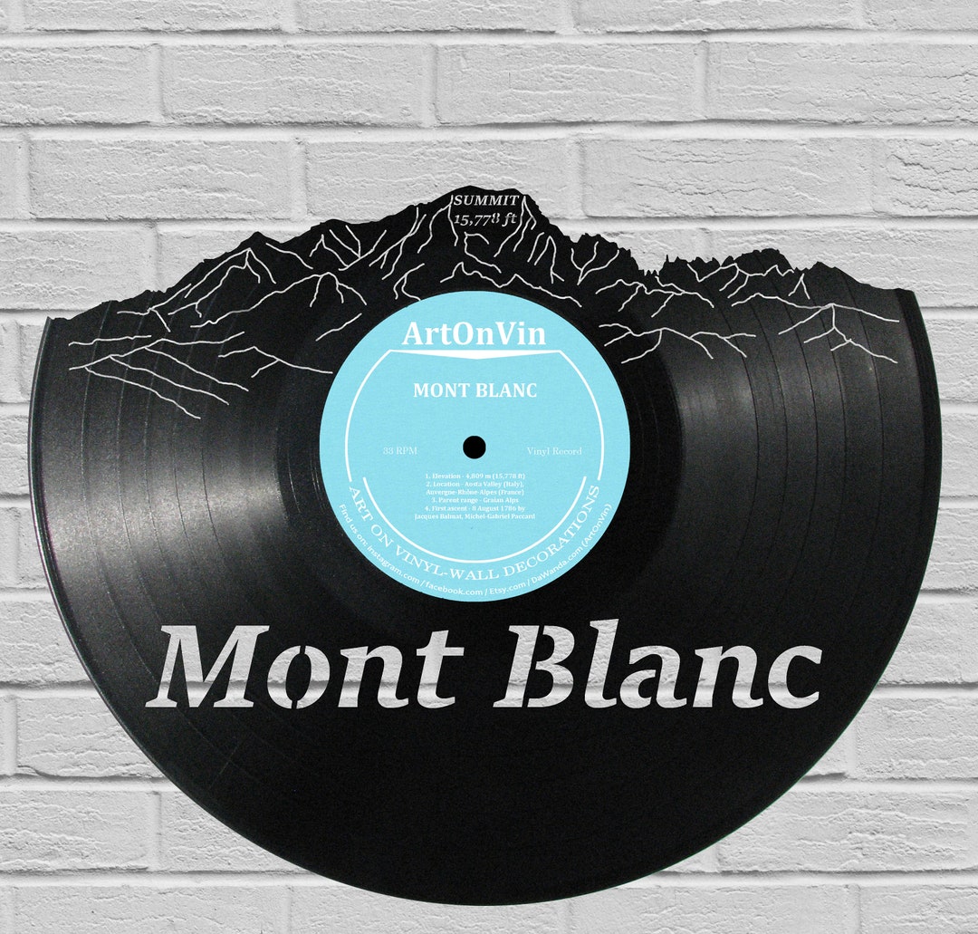 Mont Blanc - Laser Cut - Carved Vinyl Record Art - Music Gift for ...