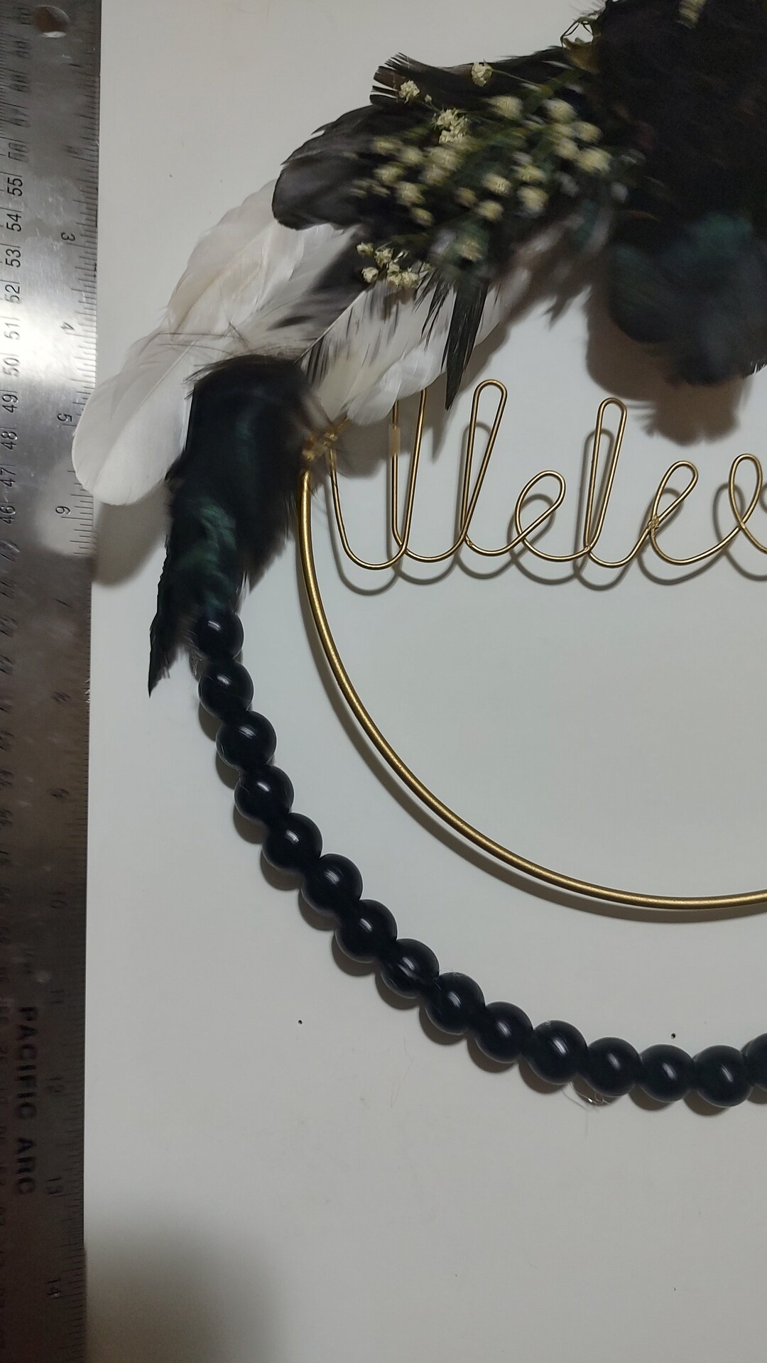 Welcome Sign With Feathers and Dried Flowers Wreath - Etsy