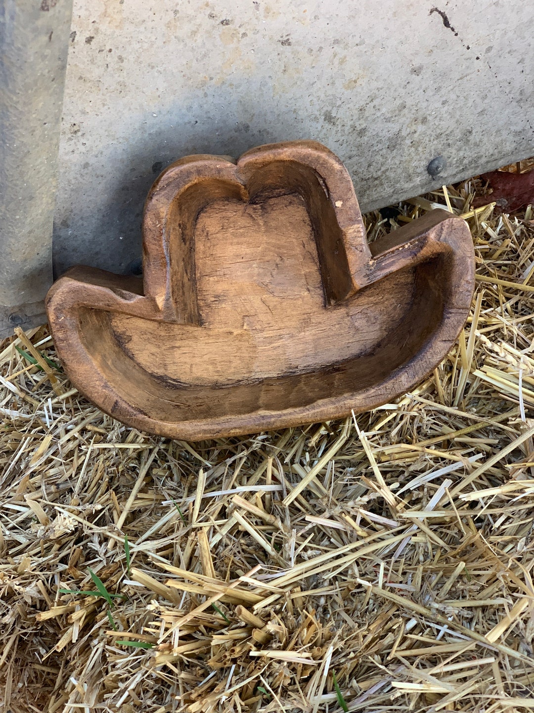 Hand Carved Cowboy Hat Wood Dough Bowl – Rustic Farmhouse Decor - Etsy