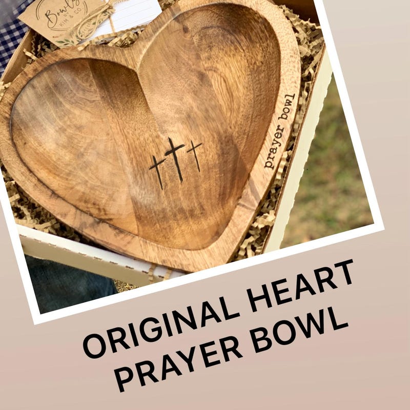 Wooden Prayer Heart Bowl - Etsy