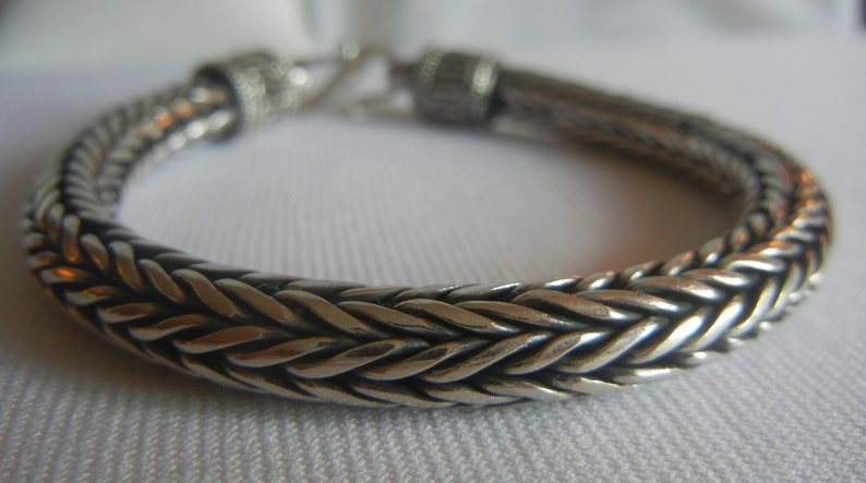 Heavy Bali Wheat Chain Sterling Silver Bracelet 42.5 Grams - Etsy