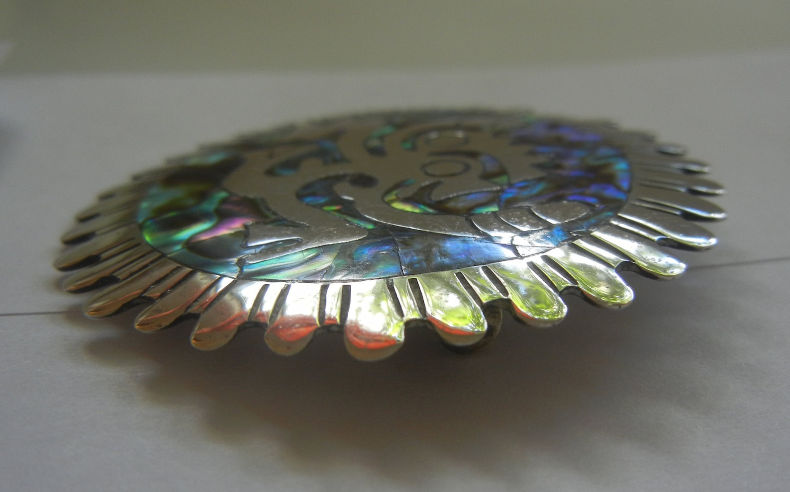 Sterling silver & abalone Aztec Ozomatli brooch 12.1 grams | Etsy