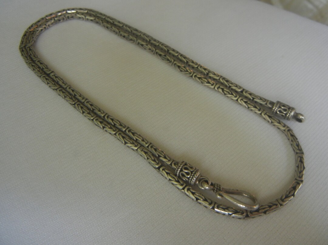 Vintage, Thin Bali Byzantine Sterling Silver Chain, 21.1 Grams, 20x 2 ...