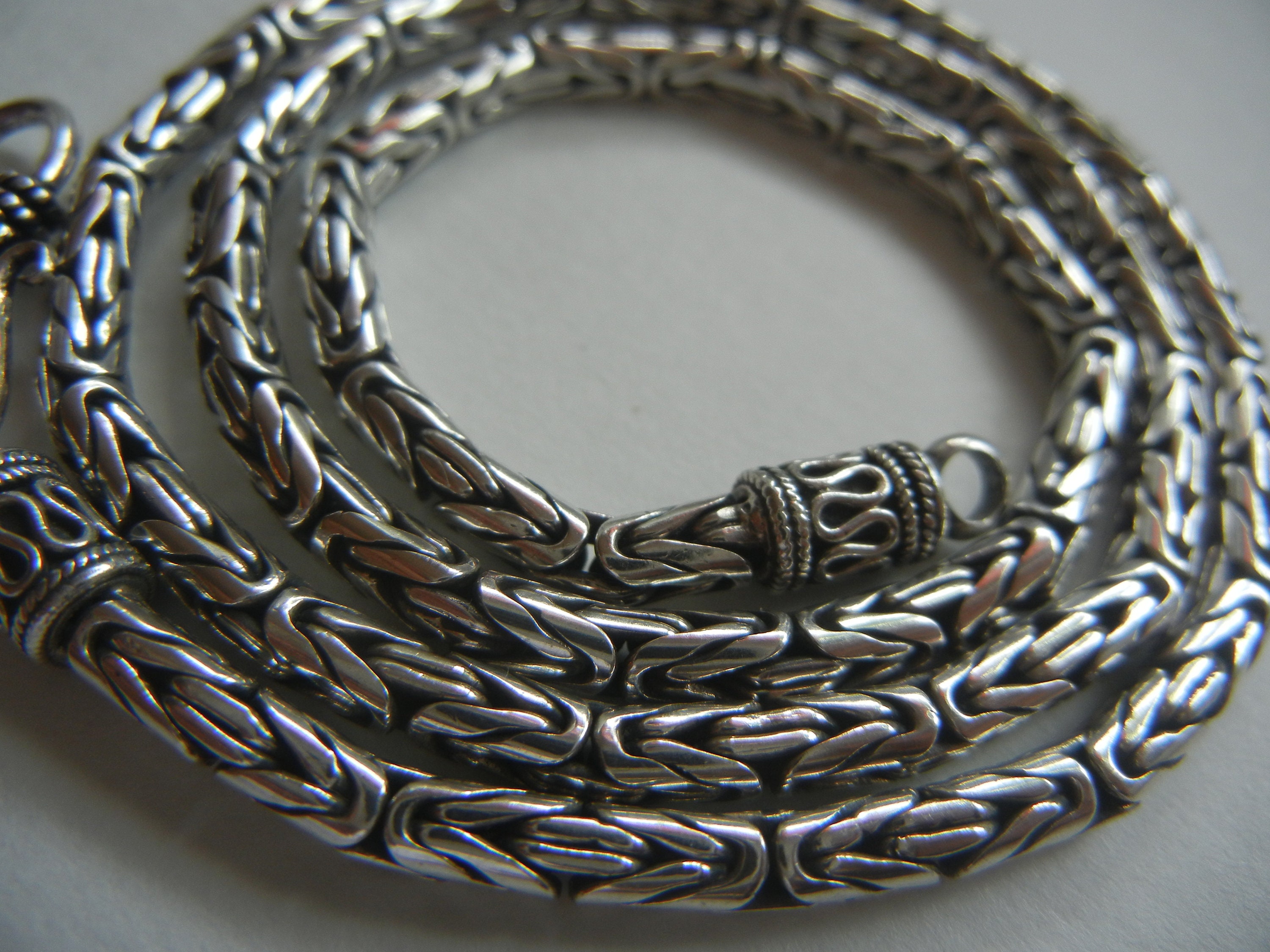 18-1/4 Bali Byzantine Thin 3.25mm Chain Sterling Silver | Etsy