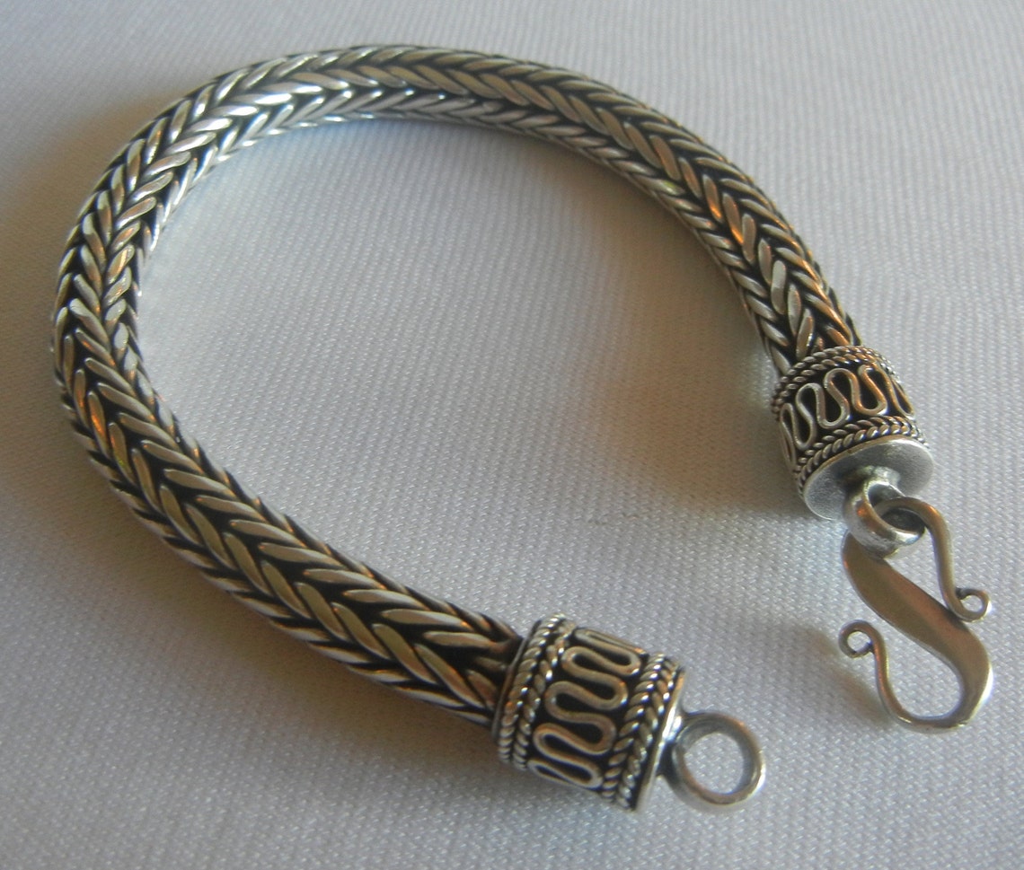 Heavy Bali Wheat Chain Sterling Silver Bracelet 42.5 Grams - Etsy