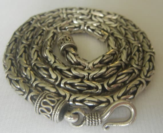 20" Bali Byzantine sterling silver chain 4.5mm, 40.4 … - Gem