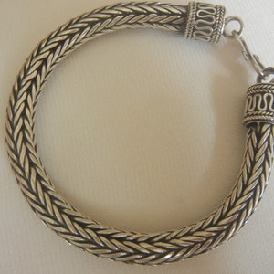 Heavy Bali Wheat Chain Sterling Silver Bracelet 42.5 Grams, 7-3/4 X 6 ...