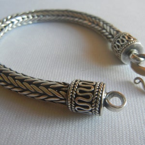 Heavy Bali Wheat Chain Sterling Silver Bracelet 42.5 Grams, 7-3/4 X 6 ...