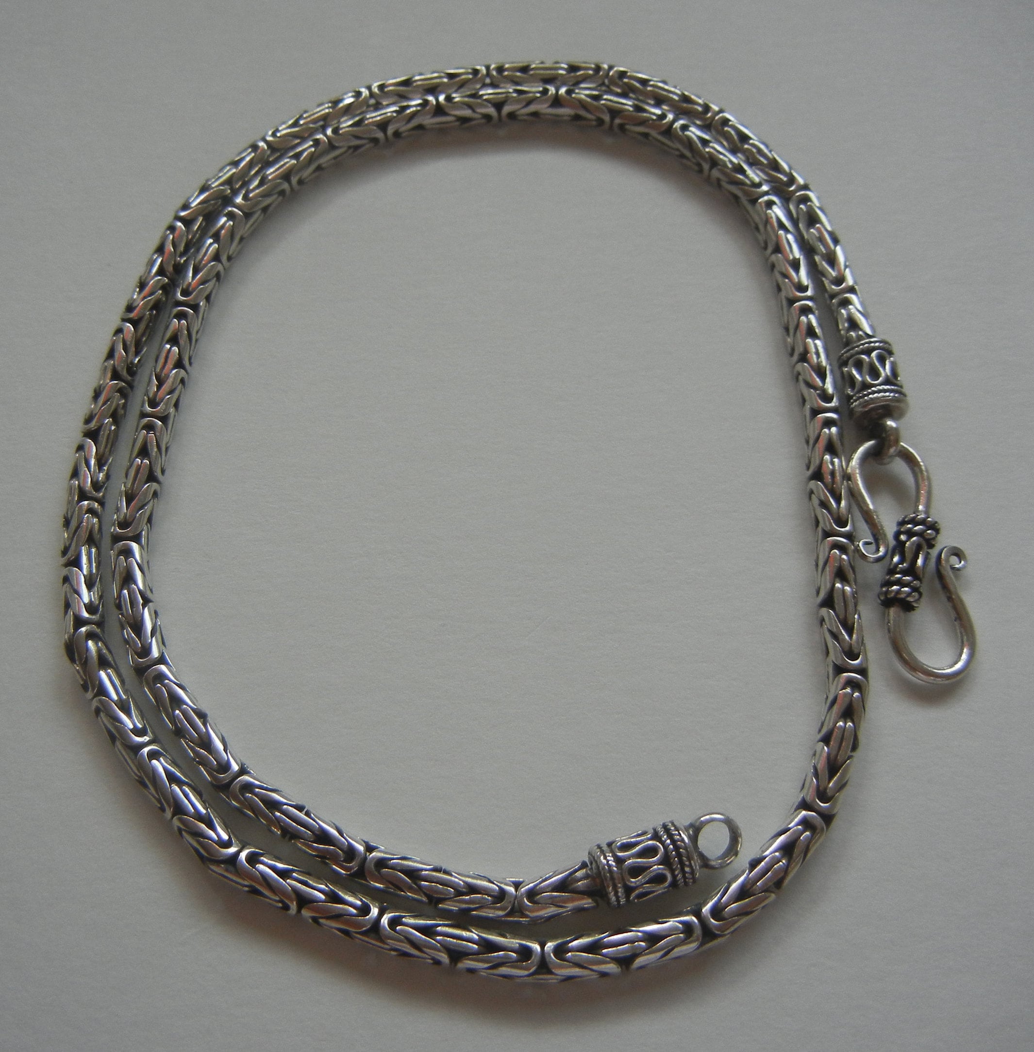 18-1/4 Bali Byzantine Thin 3.25mm Chain Sterling Silver | Etsy