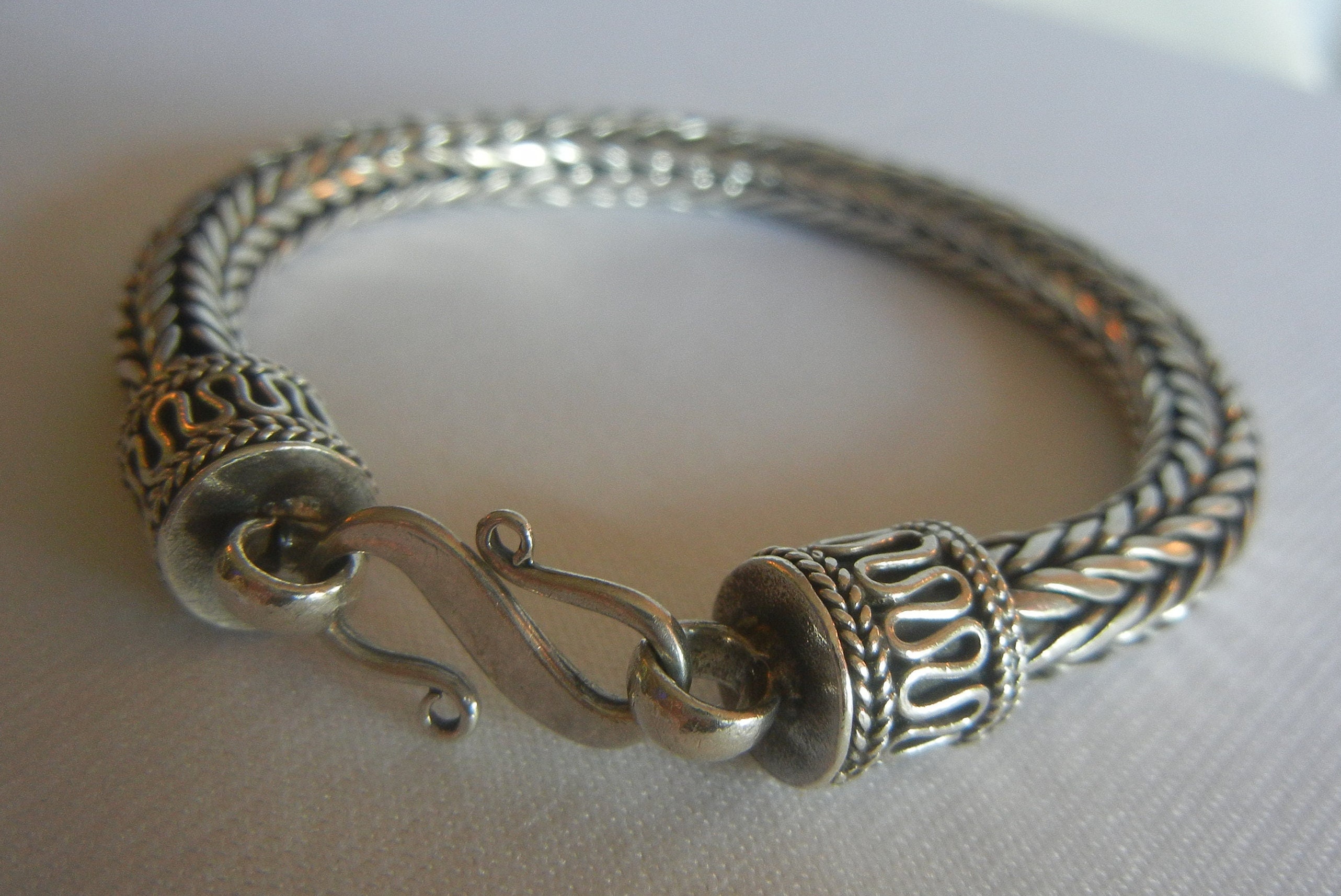Heavy Bali Wheat Chain Sterling Silver Bracelet 42.5 Grams - Etsy