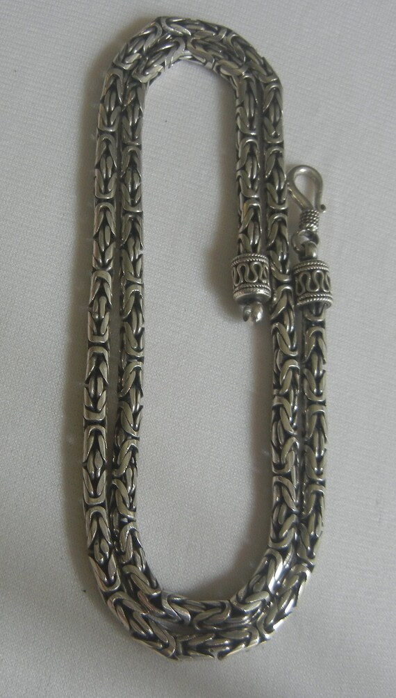 20" Bali Byzantine sterling silver chain 4.5mm, 40.4 … - Gem