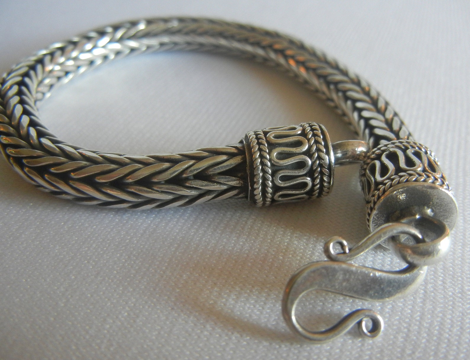 Heavy Bali Wheat Chain Sterling Silver Bracelet 42.5 Grams - Etsy