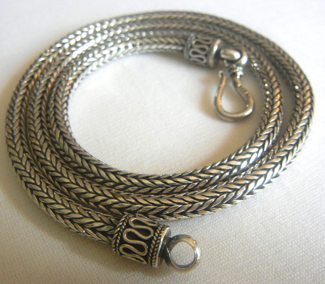Vintage Bali Suarti 4.75mm 20" Wheat Chain Sterling Silver 54 Grams ...