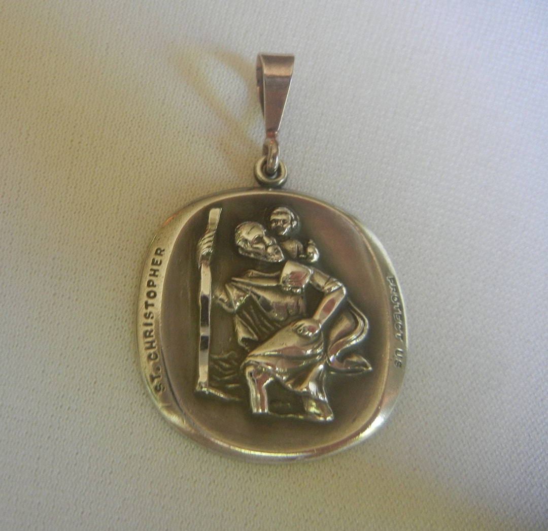 Theda St. Christopher Sterling Silver Pendant (has Inscription) 11.4 ...