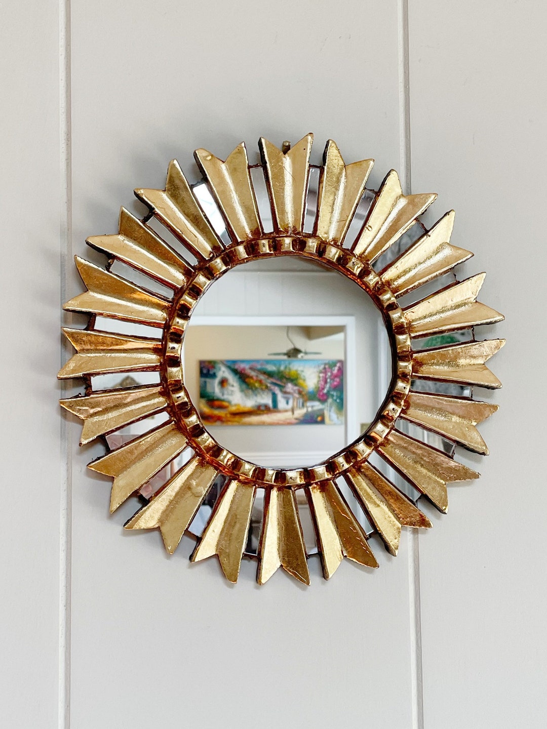 Handcrafted Peruvian Sunburst Mirror: Gold Leaf Finish, 16 Inch - Etsy