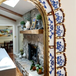 Spanish Arch Mirror, Blue and White Arch Mirror, Mediterranean Mirror ...