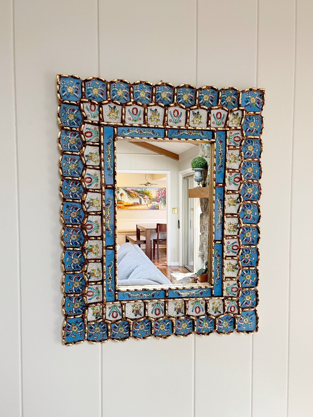 Handmade Peruvian Painted Glass Mirror Spanish Mirror - Etsy