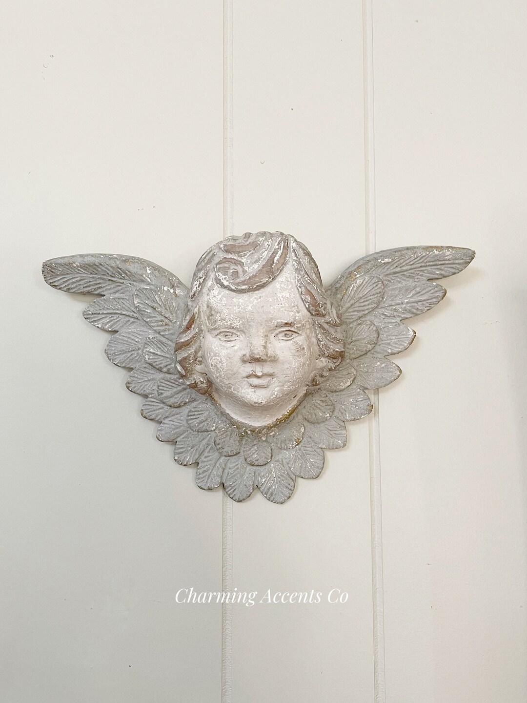 Wood Carved Angels With Old World Painted Finish, Cherubs, Angels - Etsy