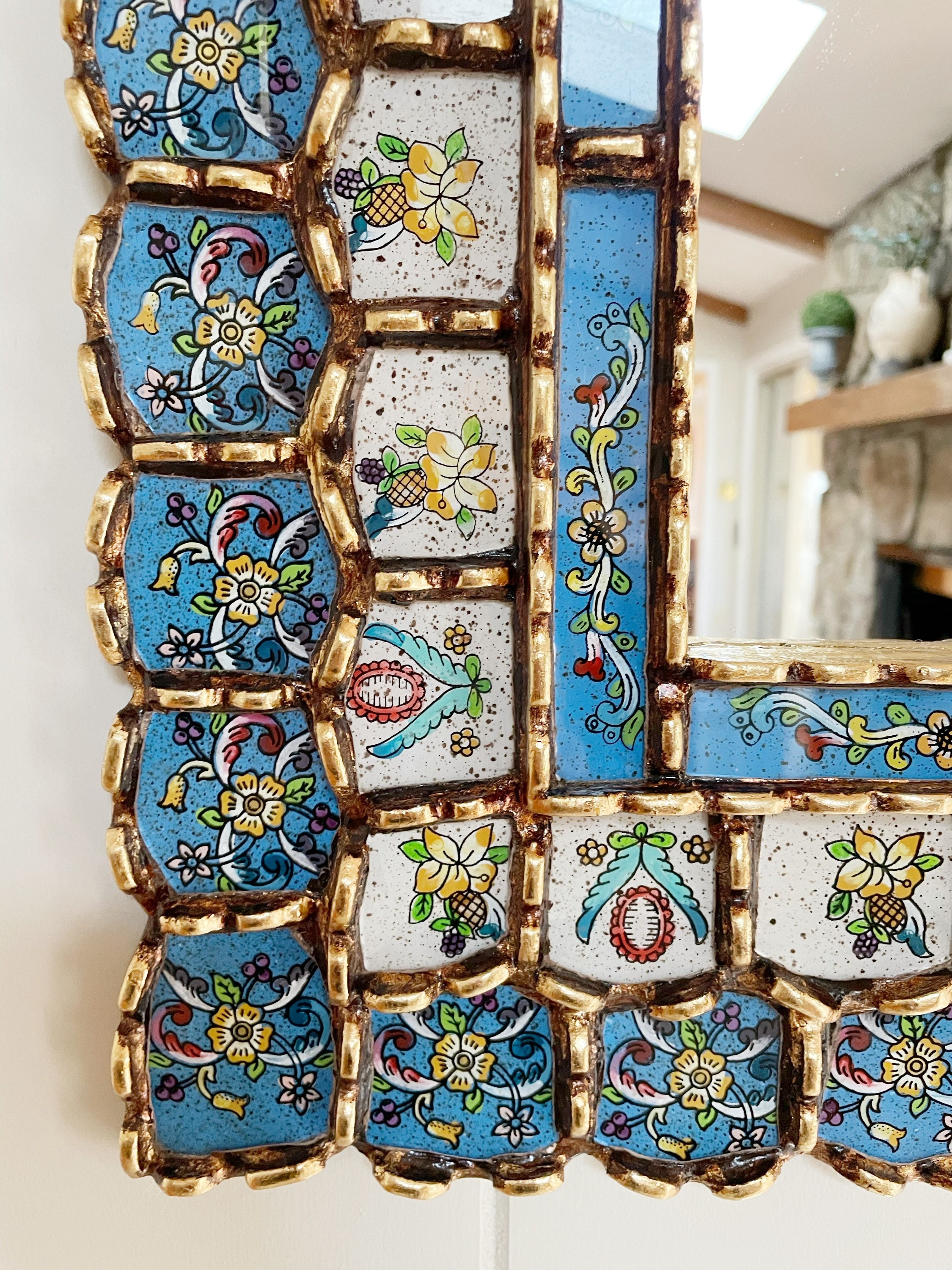 Handmade Peruvian Painted Glass Mirror Spanish Mirror - Etsy