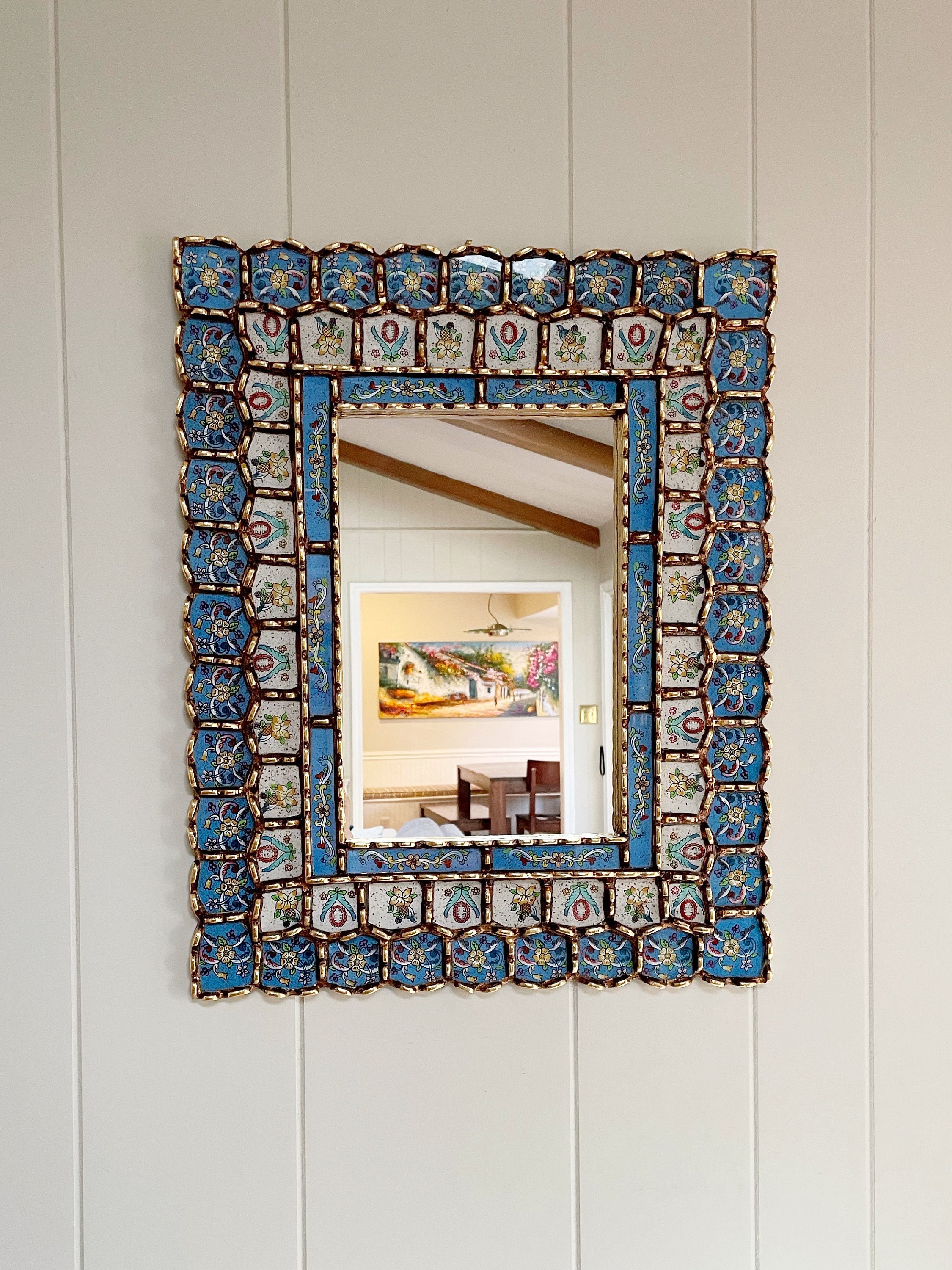 Handmade Peruvian Painted Glass Mirror Spanish Mirror - Etsy