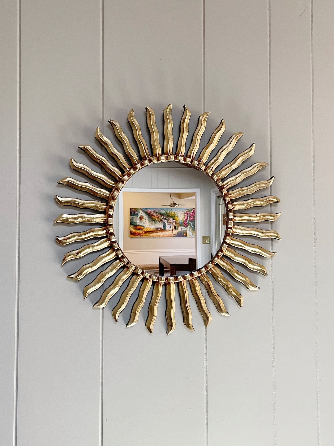 Handcrafted Peruvian Sunburst Mirror: Gold Leaf Mohena Wood, 20-inch - Etsy