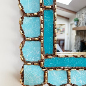 Aqua Blue Arch Mirror, Mediterranean Blue Arch Mirror, Spanish Mirror ...