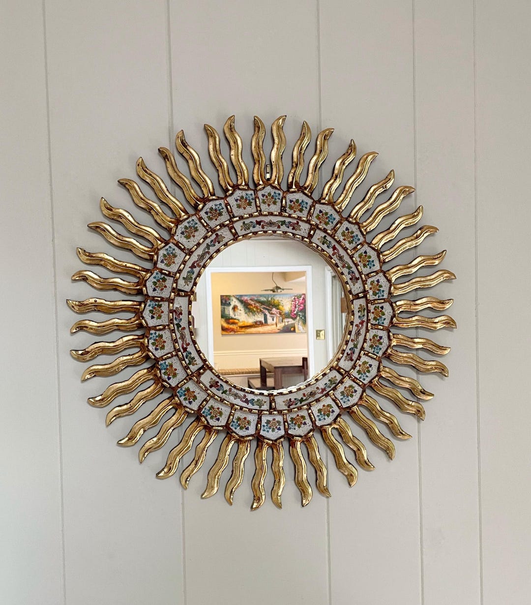 Sunburst Mirror, Peruvian Sun Mirror, Spanish Mirror, Mediterranean ...