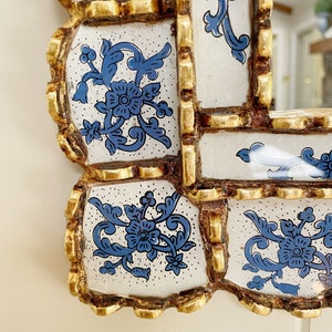 Blue and White Painted Glass Arch Mirror Spanish Arch Mirror - Etsy