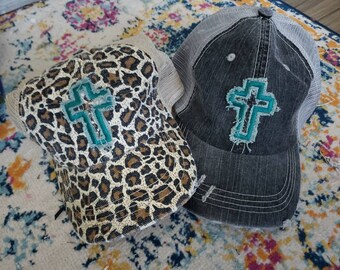 Distressed Cap With Cross - Etsy