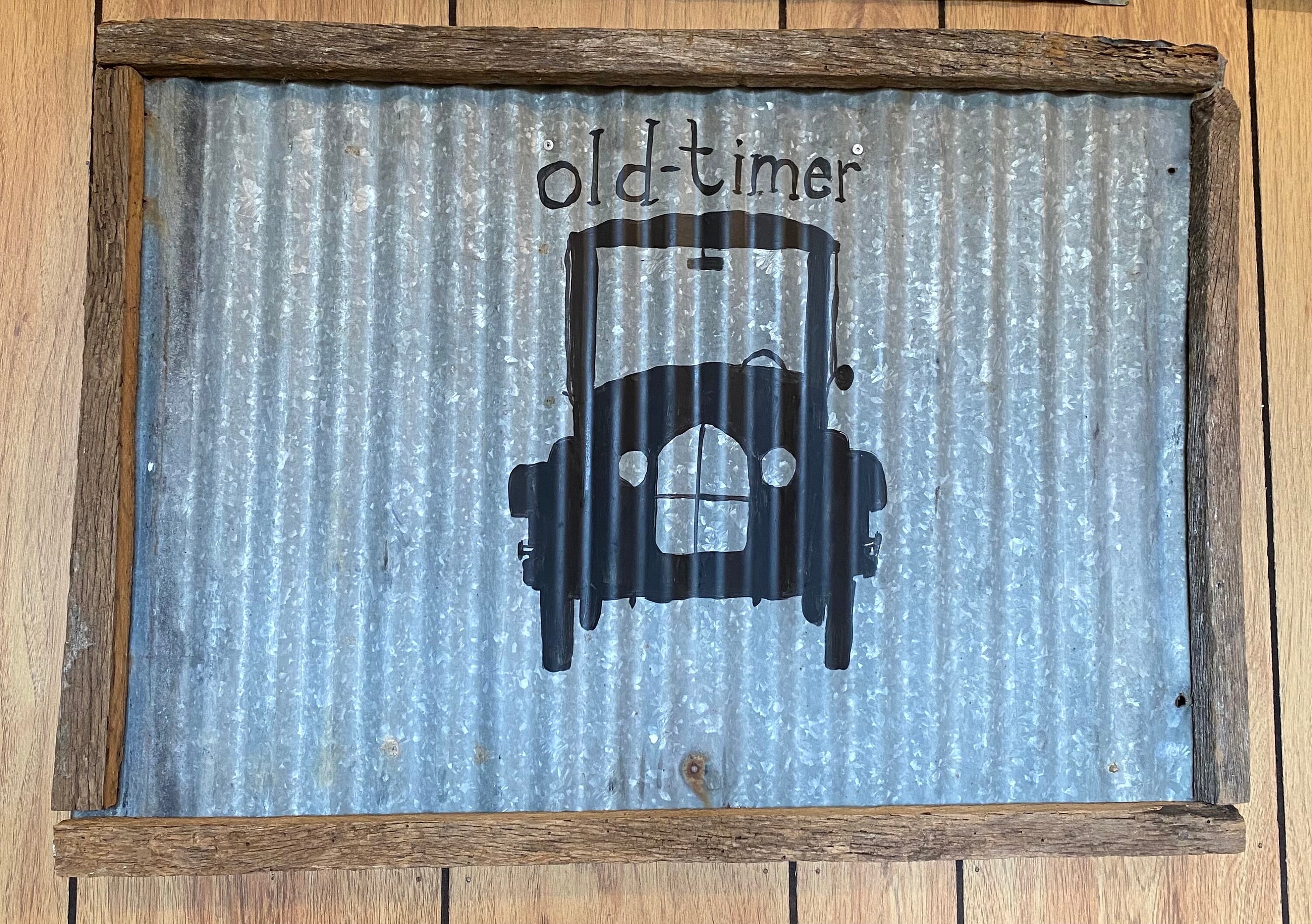 Old Timer Hand Paintedt-model Ford Car Tin Repurposed Sign - Etsy