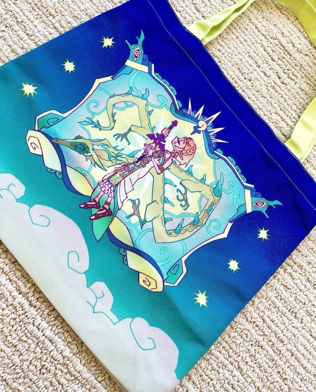 TOTK Zelda Zipper Tote Bag W/ Pocket - Etsy