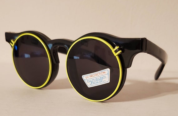 Vintage Flip up Sunglasses // Round Wayfarer // Retro Hippie - Etsy