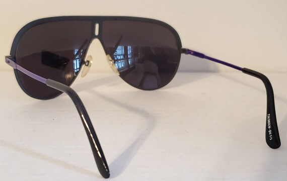Vintage Aviator Sunglasses // Deep Purple Violet stri… - Gem