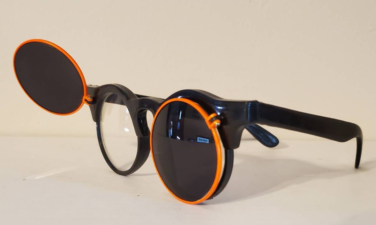 Vintage Flip up Sunglasses // Round Wayfarer // Retro Hippie Costume ...