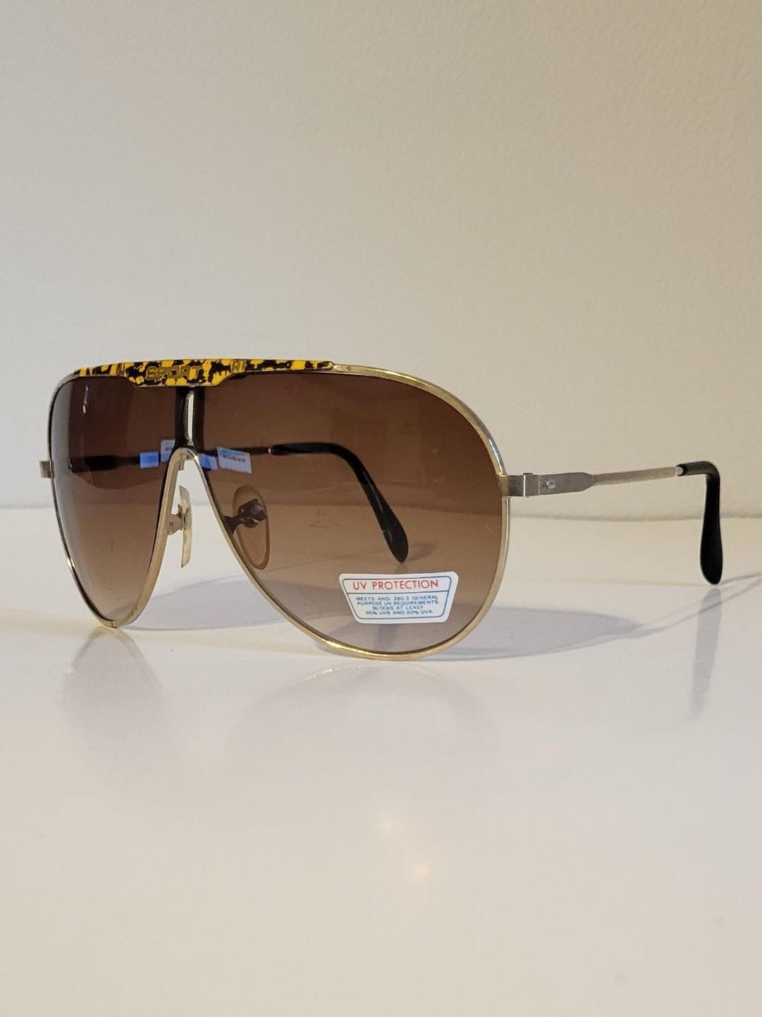 Vintage Aviator Double Bridge Sunglasses // Silver Metal Frames With ...