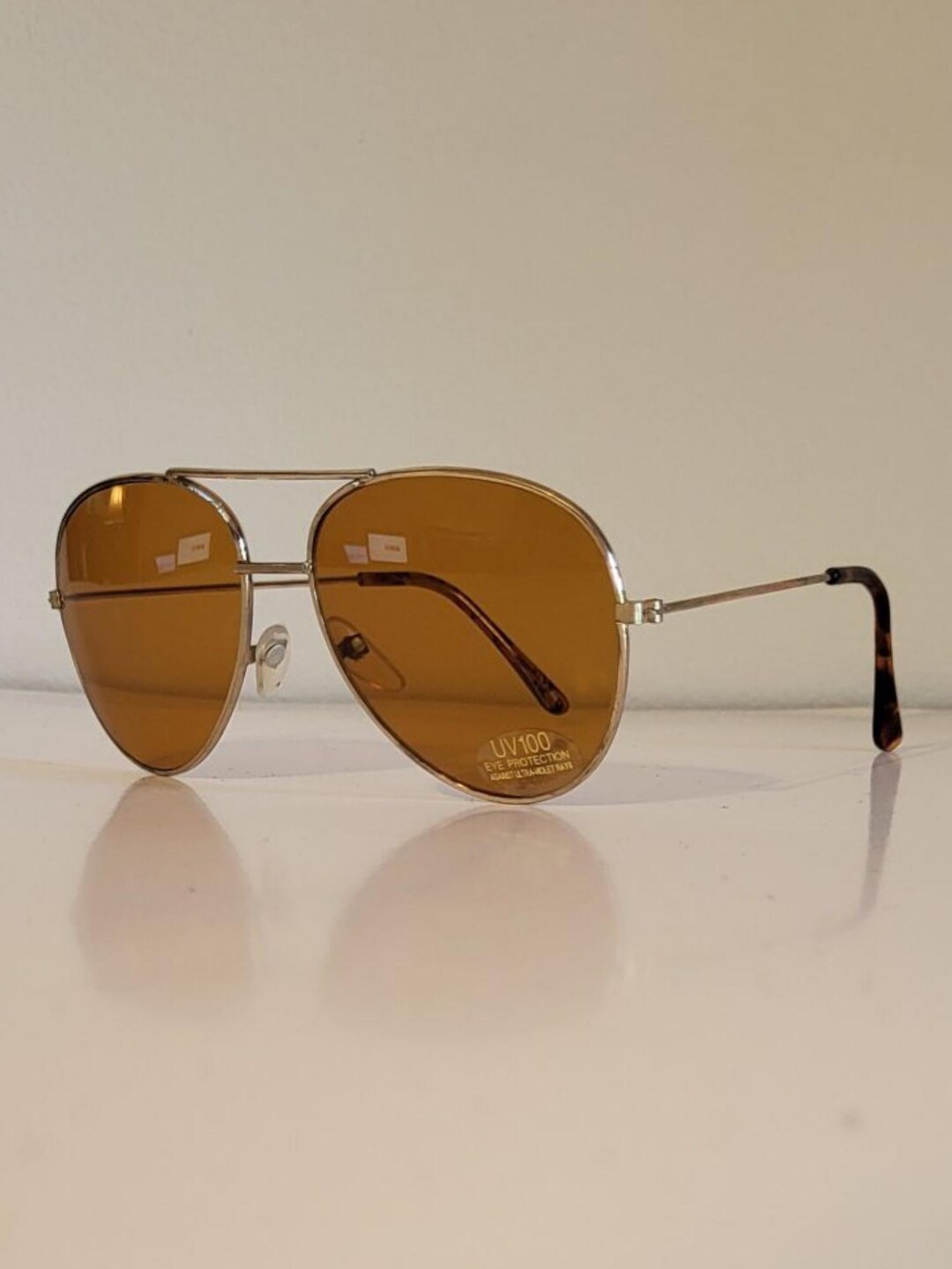 Vintage Aviator Sunglasses // Blue Blocker Lenses // Sleek Gold Metal ...