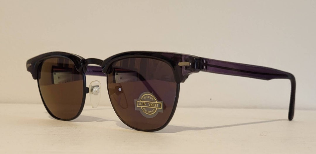 Vintage Clubmaster Sunglasses // Glossy Black Browline // Classic Matte ...