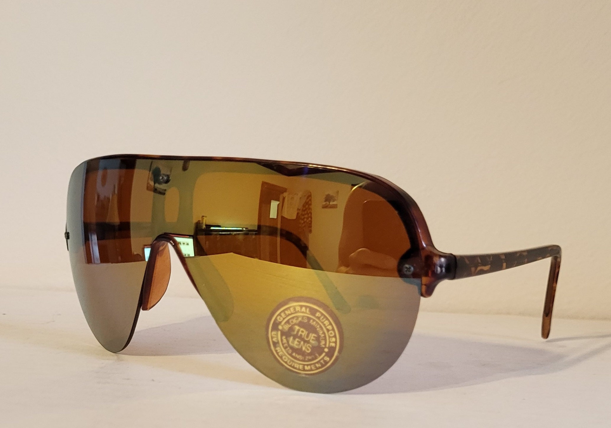 Vintage Aviator Sunglasses // Blue Blocker Lens // Glossy - Etsy