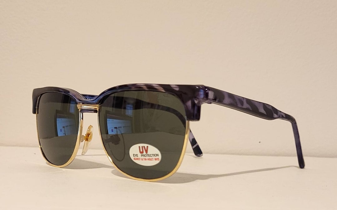 Vintage Clubmaster Sunglasses // Black and White Tortoise Shell ...