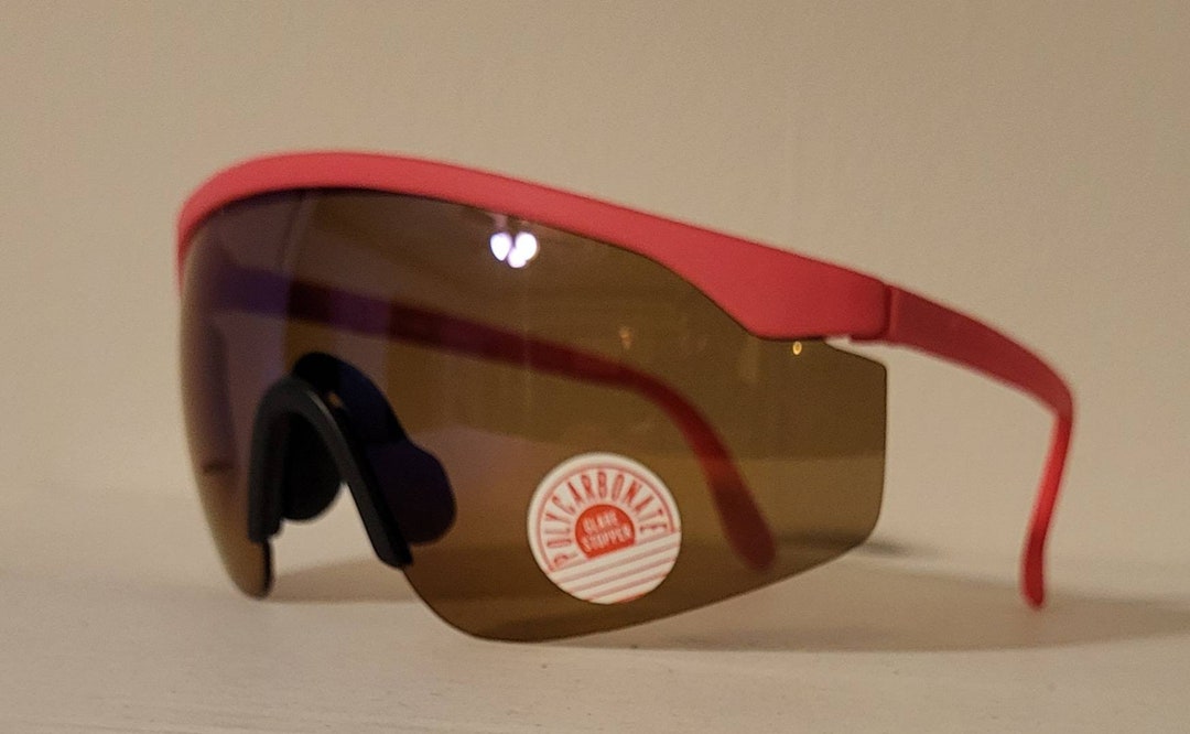 Vintage Sports Sunglasses // Pink Frames // Big Shield Sunglasses ...