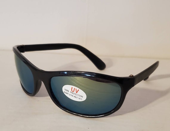 Vintage Sunglasses // Wrap around blade shades // Glo… - Gem