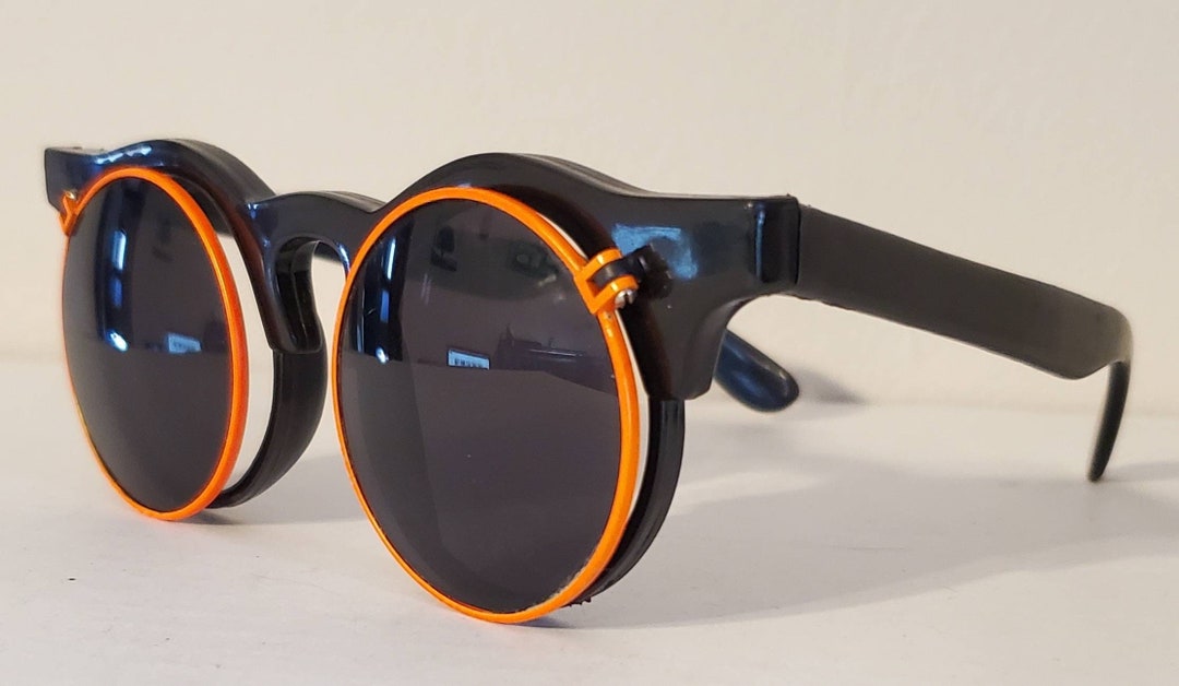 Vintage Flip up Sunglasses // Round Wayfarer // Retro Hippie Costume ...