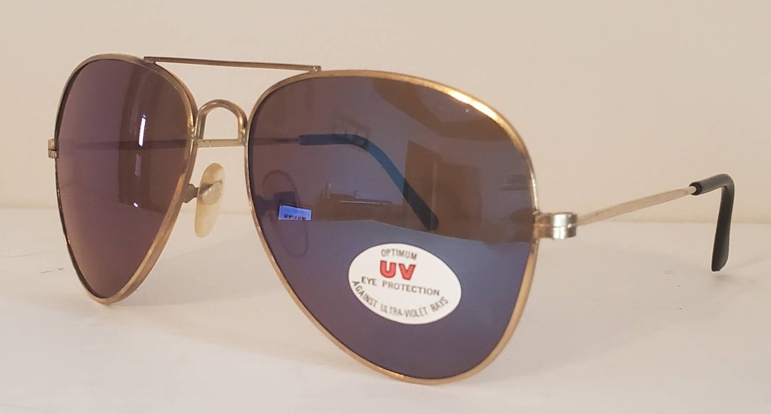 Vintage Double Bridge Aviators Sunglasses // Aviator Frames // Gold ...