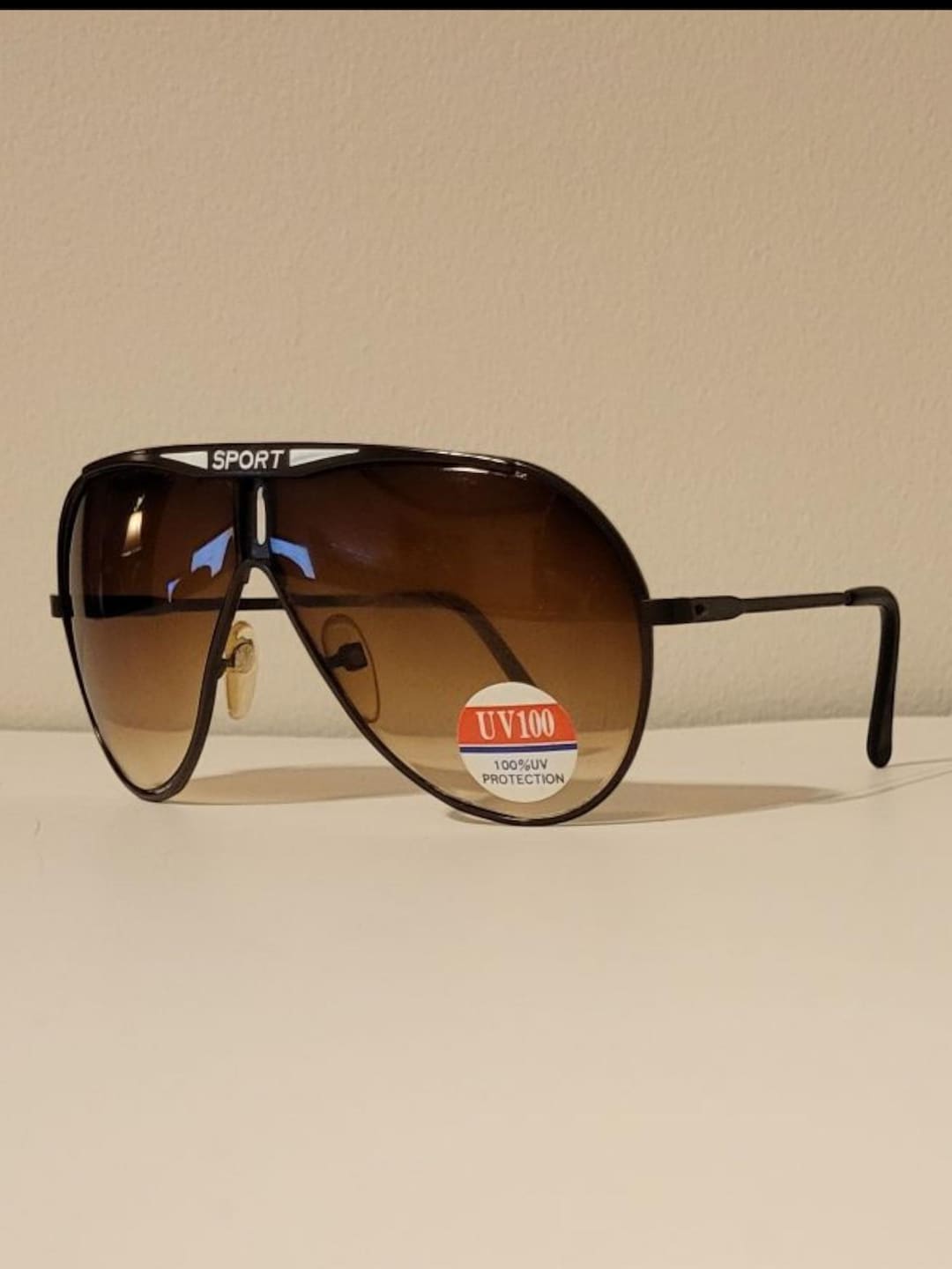 Vintage Aviator Sunglasses // Blue Blocker Lenses // Dead Stock Sports ...