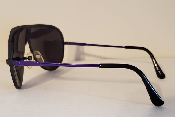 Vintage Aviator Sunglasses // Deep Purple Violet stri… - Gem